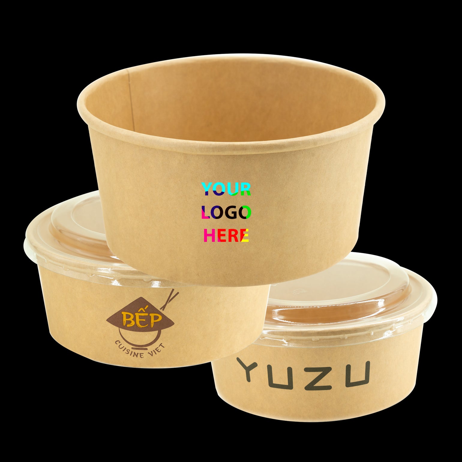 Custom Full Color Printed Kraft Paper Bowl - 30,000 PCs(300PCS X 100CS ...